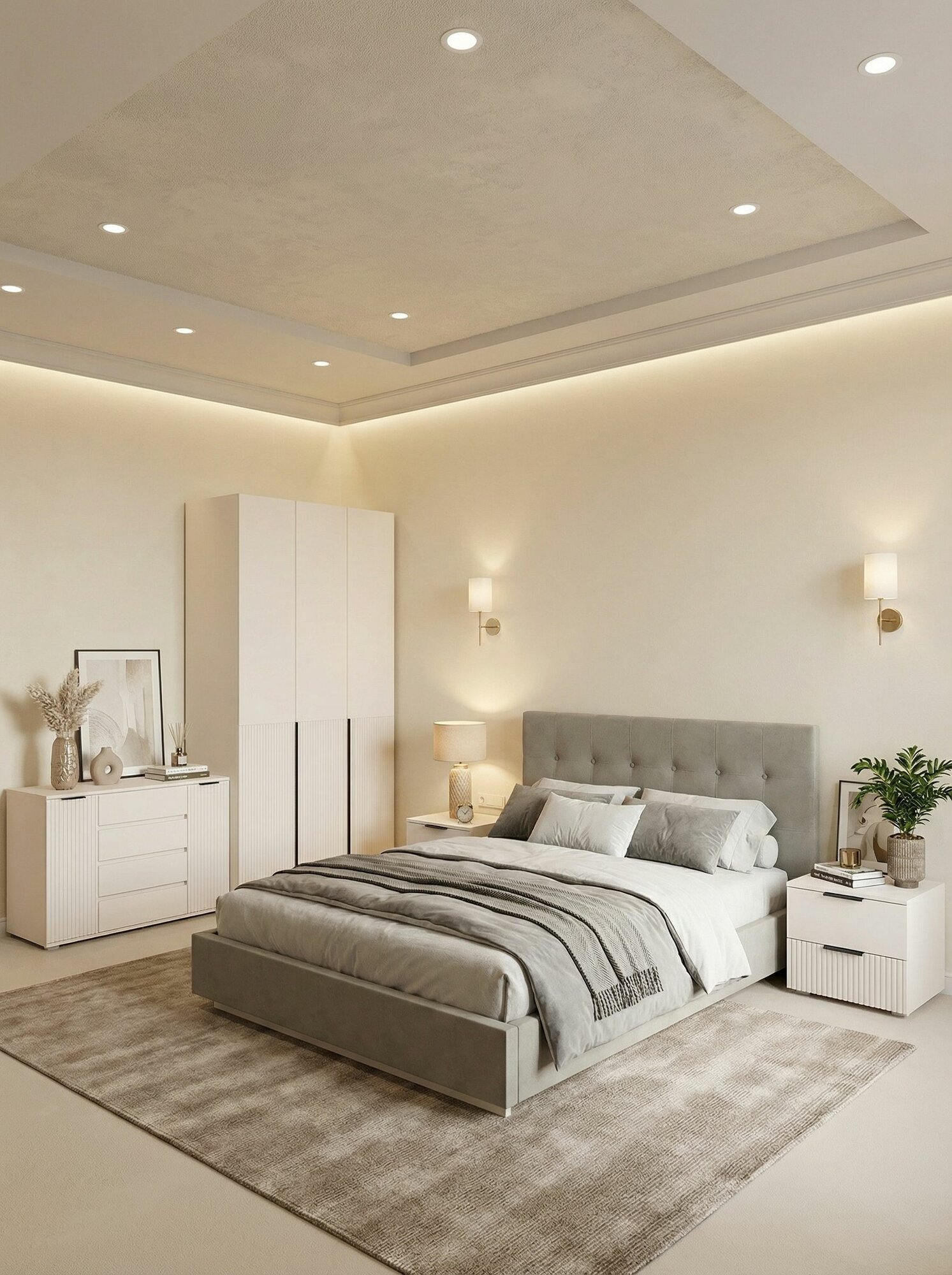 Комплект мебели для спальни Марвэл (Кашемир, Кашемир)