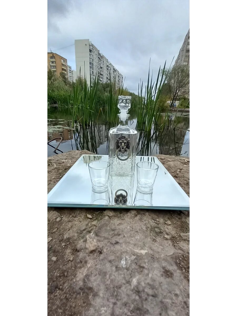 Графин граненый Лев 500мл+ 2 стопки 50мл