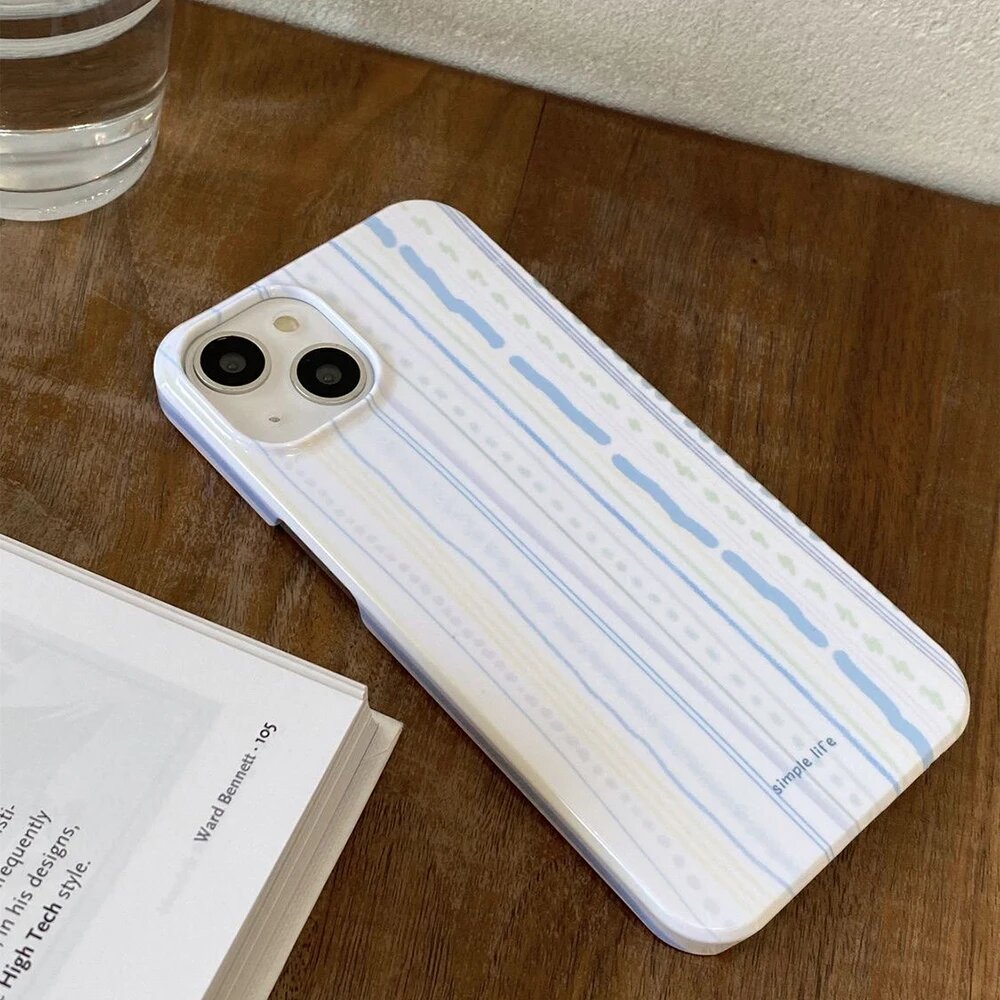 Чехол для iPhone 17 Pro в полоску, глянцевый, ПК