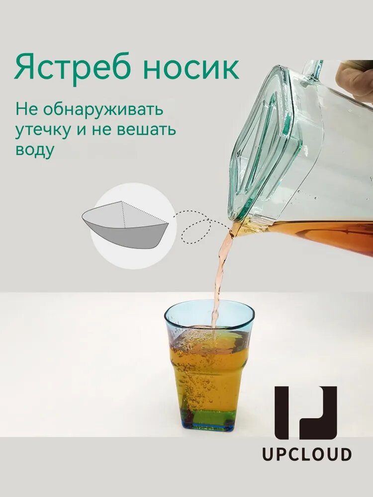 UPCLOUD Кувшин, 2 л для холодных напитков, из ABS пластика с ручкой на корпусе, зеленый — фото 1