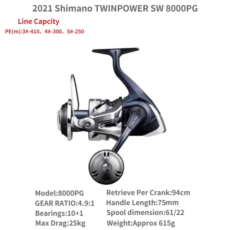 SHIMANO Twin Power SW безынерционная катушка для морской воды