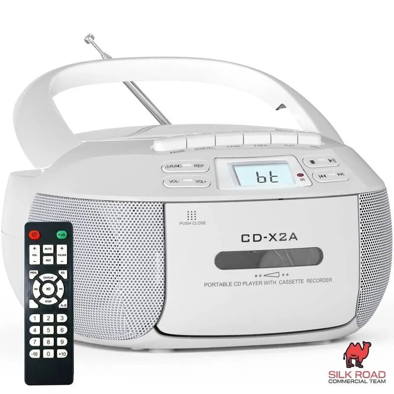 Портативный CD-плеер с кассетной декой и радио CD-X2A с пультом ДУ