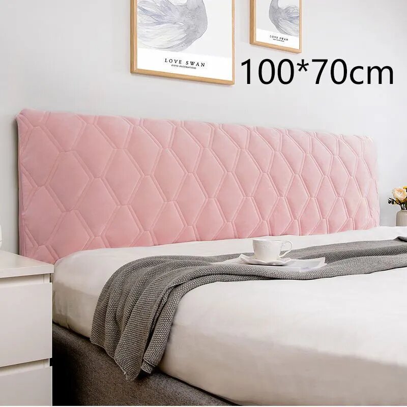 Чехол на изголовье кровати розовый велюр, 100 см х 70см