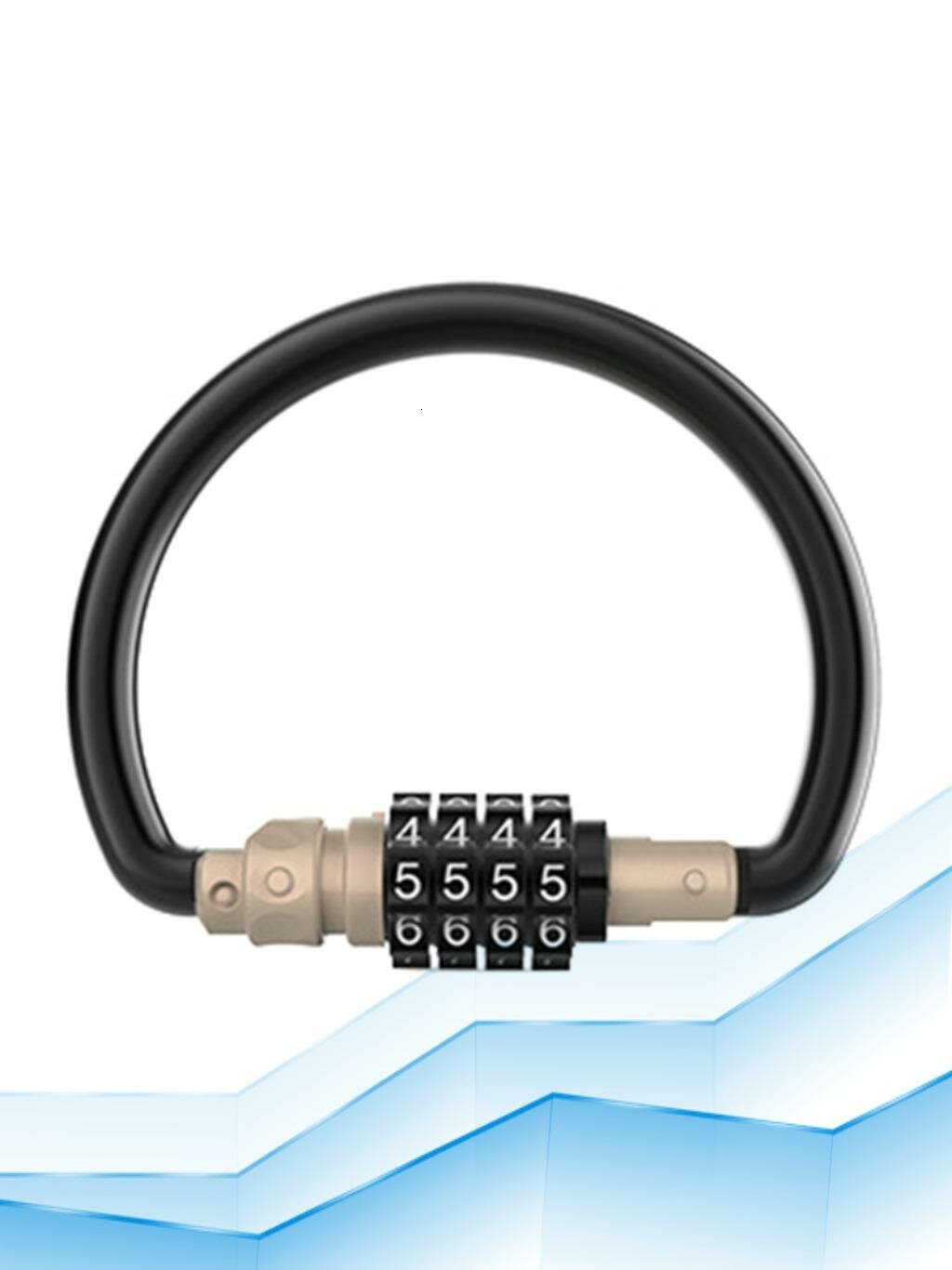 Регулируемый велосипедный замок с кодом, Золото