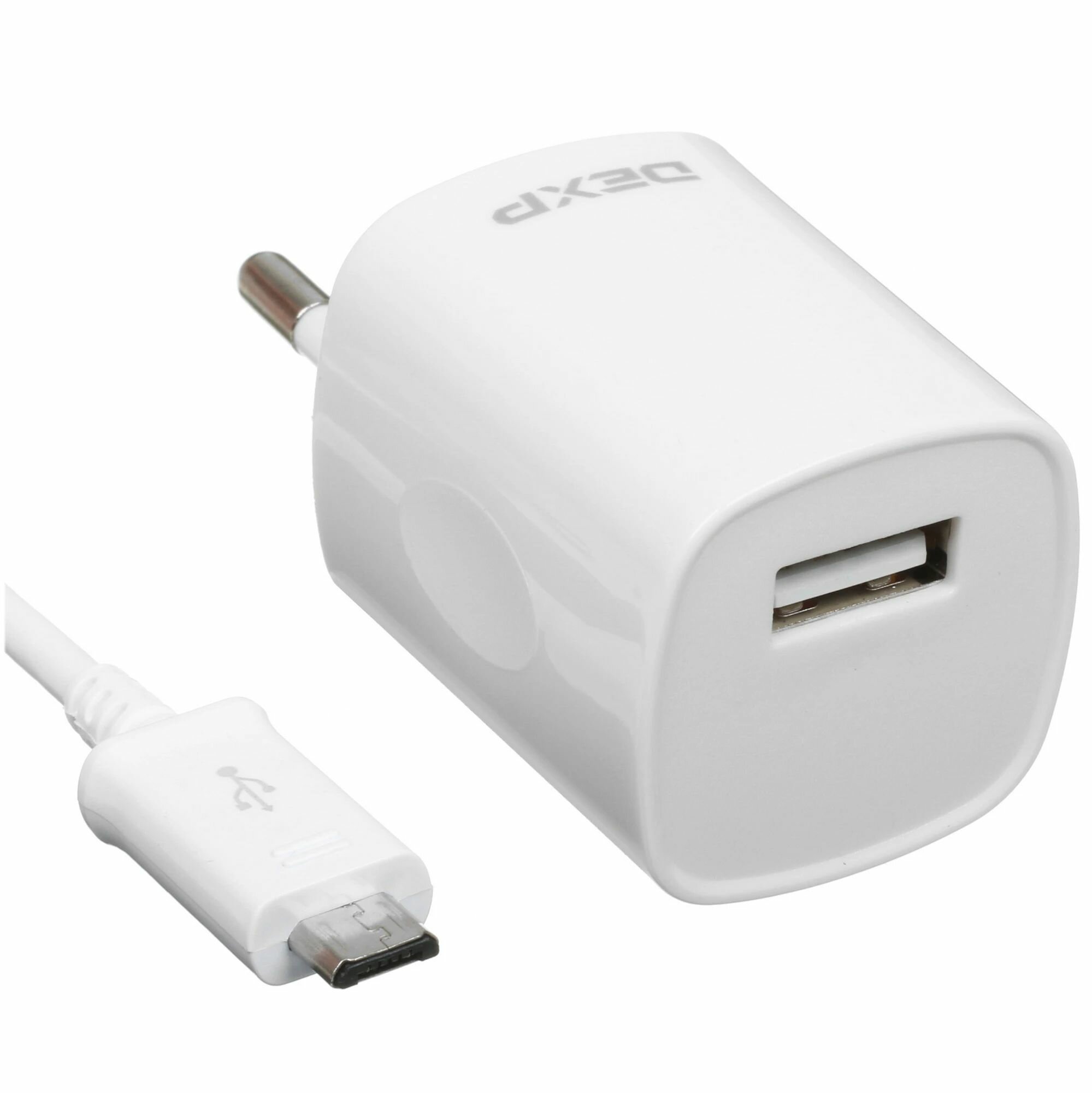 Сетевое зарядное устройство DEXP IET002048 белый + кабель micro USB