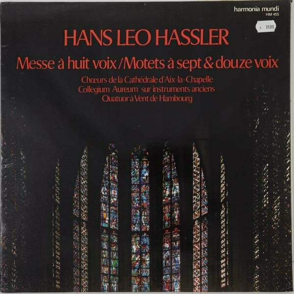 Винтажная виниловая пластинка HANS LEO HASSLER - MESSE A HUIT VOIX/ MOTETS (CHOEURS DE LA CATHEDRALE D' AIX-LA-CHAPELLE)