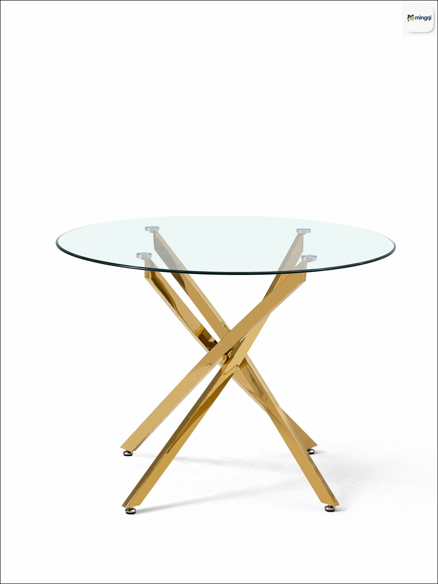 Стеклянный стол Рим-8 прозрачный/хром D80cm