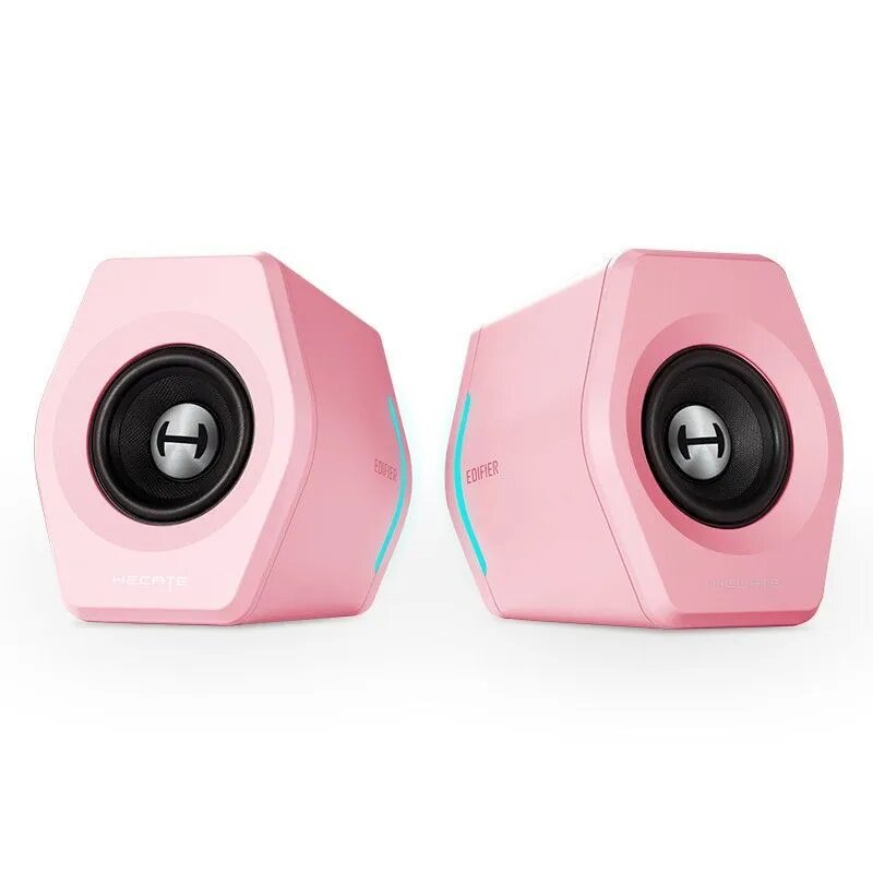 Компьютерная акустика HECATE розового цвета с RGB подсветкой 2.0, USB подключение, для игр — фото 1