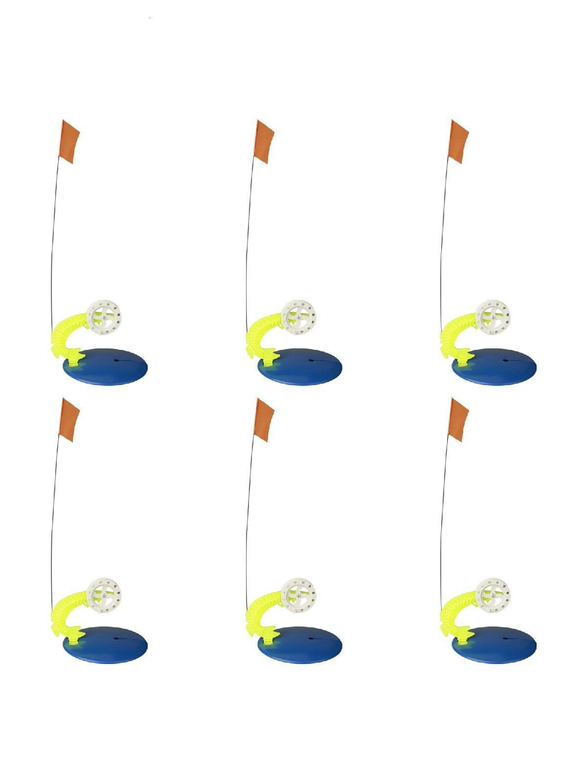 6 упаковок Автоматического Рыболовного Флага, Включая Держатель Удочки, для Подледной Рыбалки