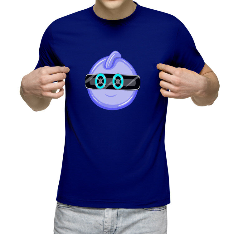 Мужская футболка «Бот-помощник» (синий, S)