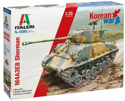 Сборная модель "Техника и вооружение M4A3E8 Sherman Korean War" (1:35), артикул 6586