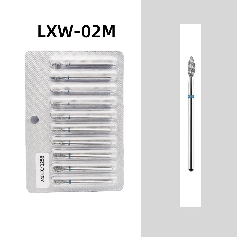 Насадки для маникюрного сверла Lxw-02M, 10 шт, сталь, 02M