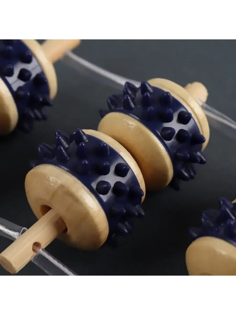 Деревянный массажёр-лента для спины с шипами