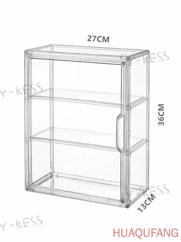 Витрина для фигурок из пластика, настольная, прозрачная, 27x13x36 см - Y-KESS