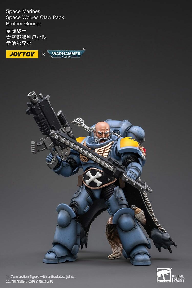 Фигурка JOYTOY Warhammer Space Wolves Grey Slayer Pack Команда из 5 человек