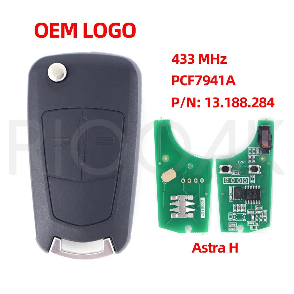 Ключ-пульт Для Opel/Vauxhall Corsa D G4/Astra H, Чип PCF7941A 46, 433 МГц, Без Логотипа, 1/3/5 Шт, Складной