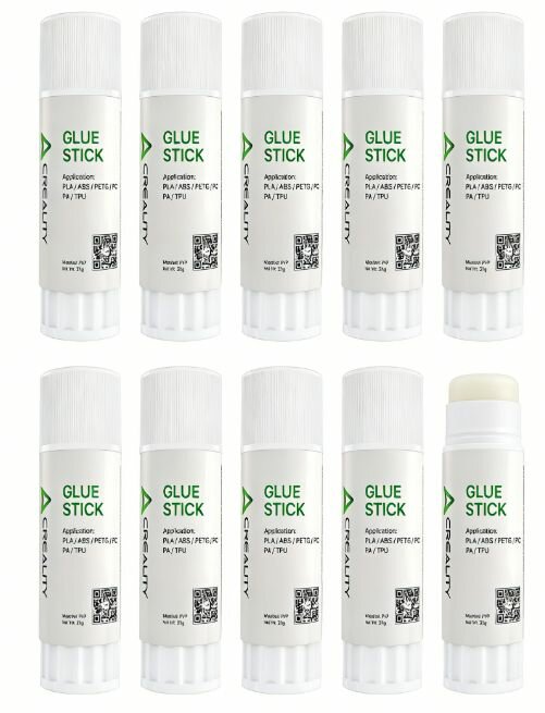 Creality 3d Клей-карандаш для принтера 10pcs, прочный клей для горячего слоя, идеальная адгезия первого слоя