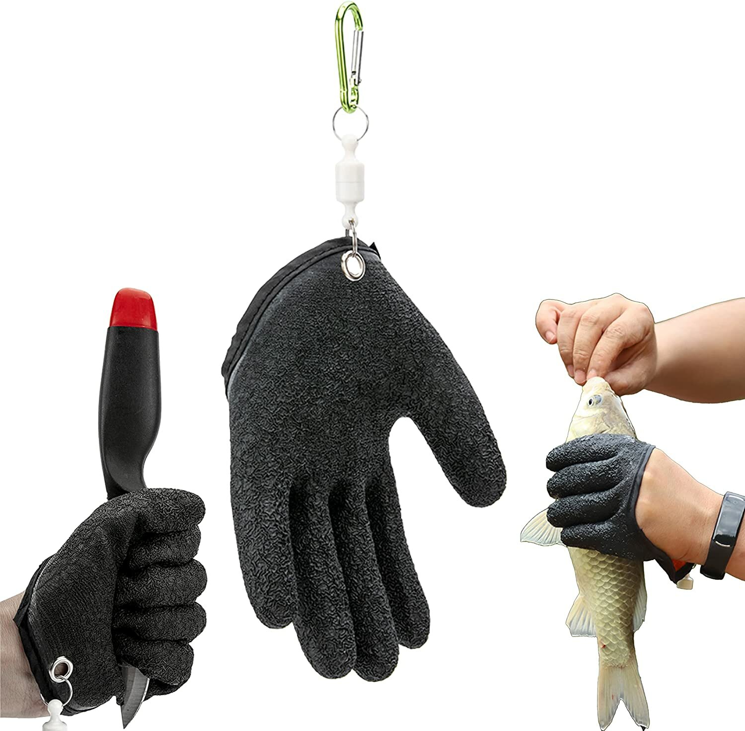 Нескользящие перчатки для рыбалки для безопасного обращения с рыбой