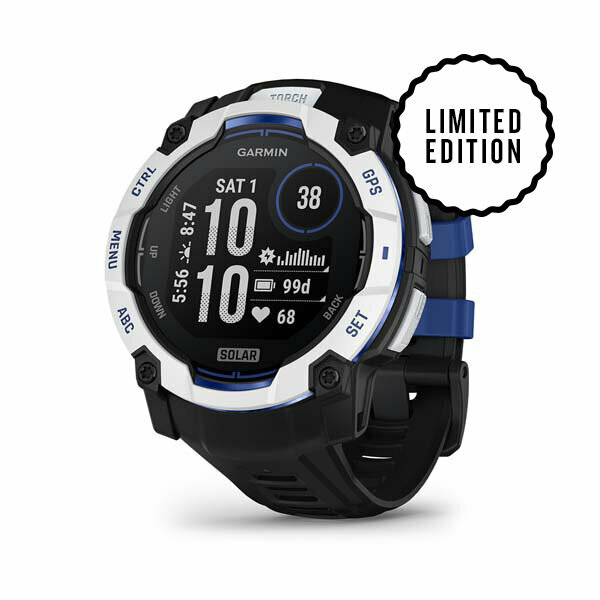 Умные часы Garmin Instinct 3 50 mm Solar Whitestone with Black/Bolt Blue BandBand