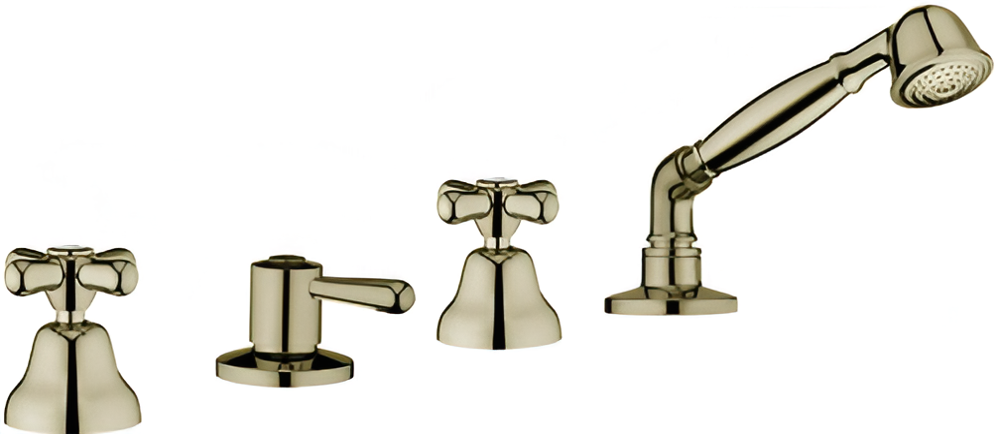 Смеситель на борт ванны Armony AM730201065, латунь, бронза, без излива, с лейкой, шлангом, 4 отверстия, Webert, Италия