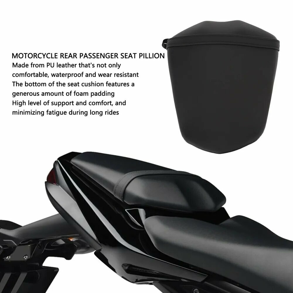 Пассажирское сиденье для мотоцикла, черная искусственная кожа PU, комфортная опора для FZ1/FZ-1 2006-2010