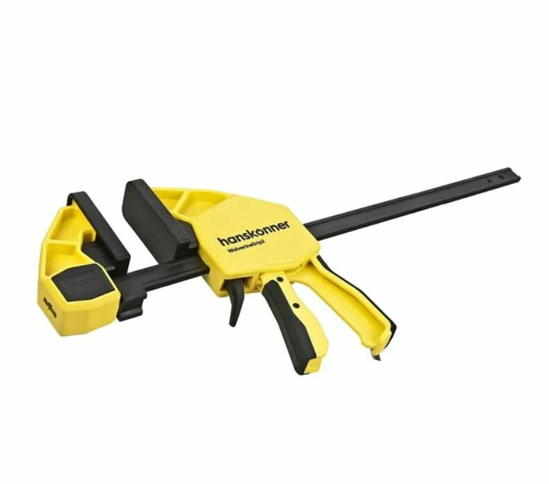 Струбцина быстрозажимная Hanskonner 300мм, резиновые накладки, 300кгс, сжим-разжим, HK1078-09-30