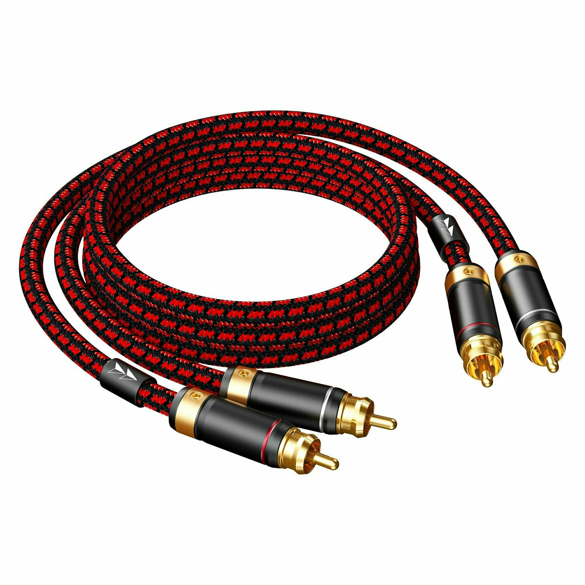 Primeda Auidophile Кабель аудио стерео 2RCA Мужской-2RCA Мужской, Золотое покрытие | Сердце из меди 4N бескислородного (2.5 Фута (0.75М)), Пакет: Полипакет, В комплект входят: Два отдельных кабеля RCA-RCA (2-шт)