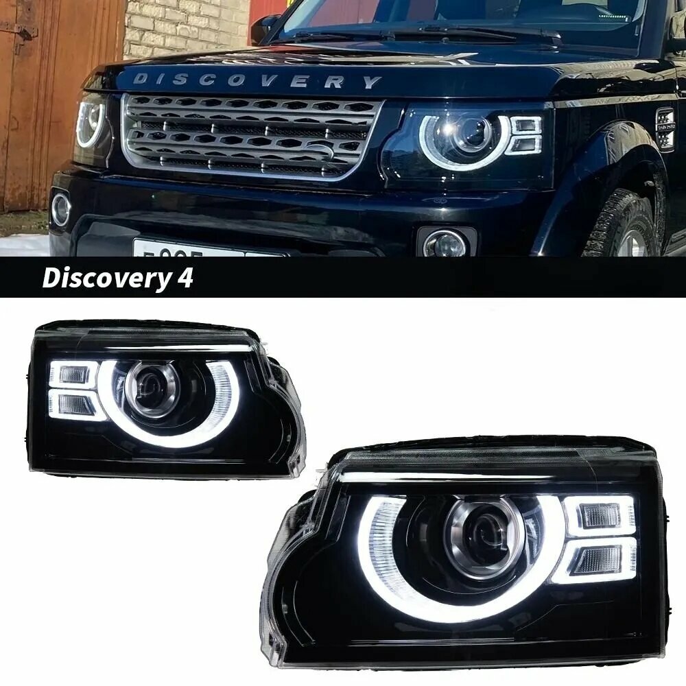 Фара автомобильная, Светодиодная, 2 шт, арт. Автомобильные фары для Land Rover Discovery 4 светодиодные фары 2010-2017 LR4 фары