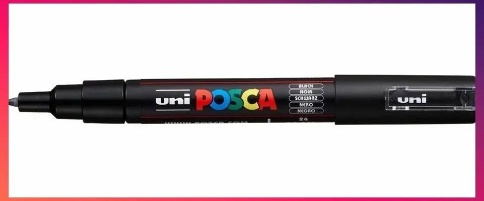 Маркер POSCA PC-1MR, чёрный, 0.7 мм, игольчатый наконечник № 24,