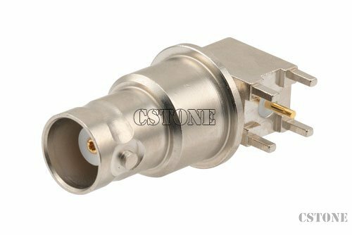 BNC гнездовой угловой разъём пайка крепление проходной отверстие PCB