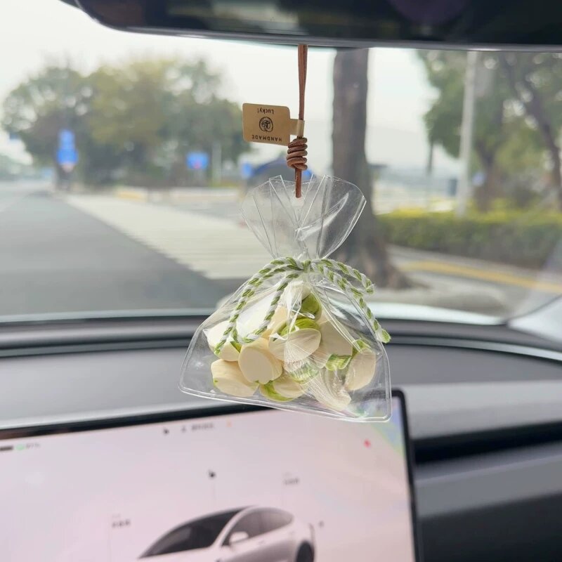 Фисташковая подвеска для зеркала заднего вида автомобиля с ароматической пластиной, милый и расслабляющий аксессуар для