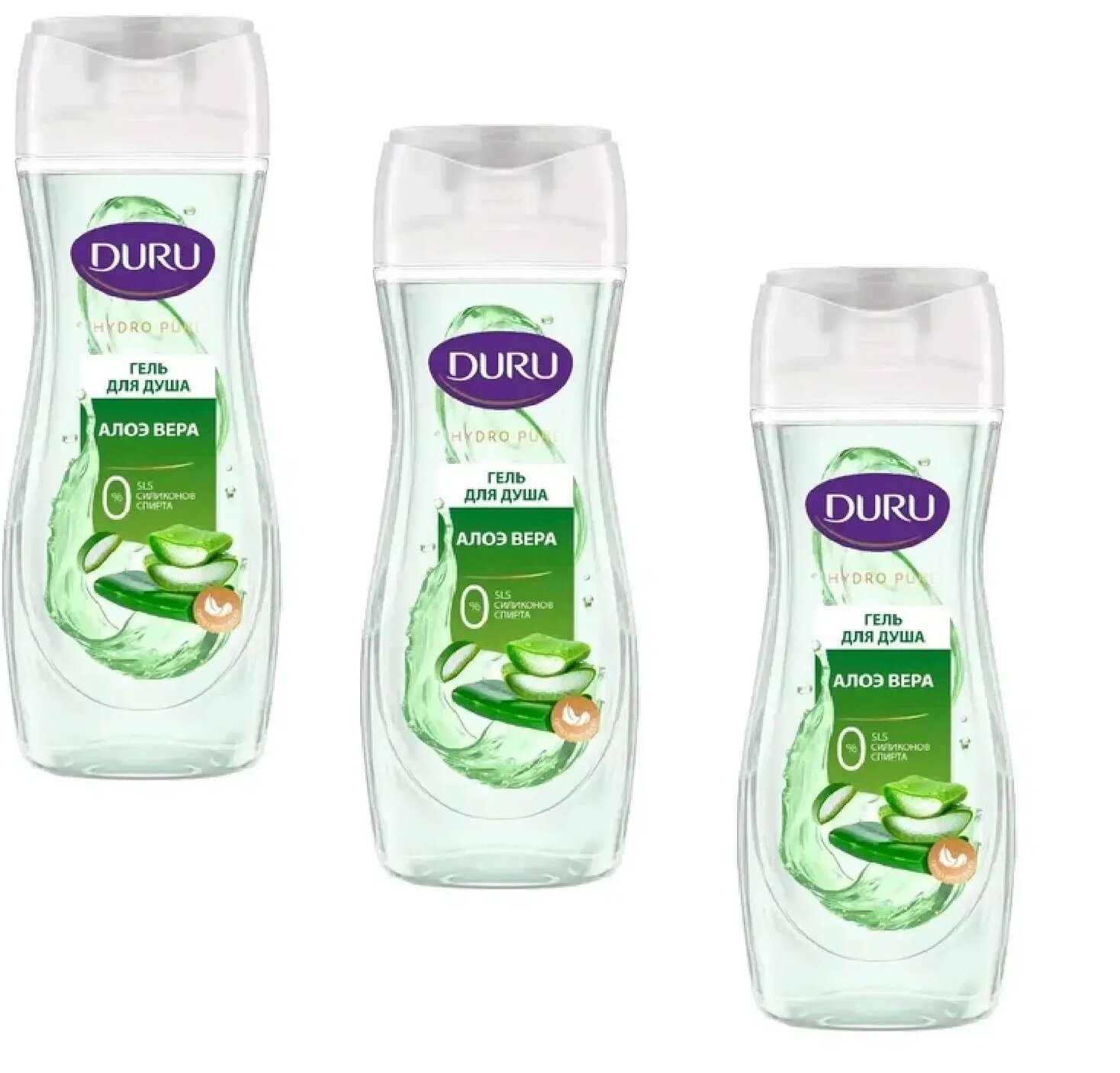 Гель Duru для душа Hydro Pure Алоэ, 250мл 3шт