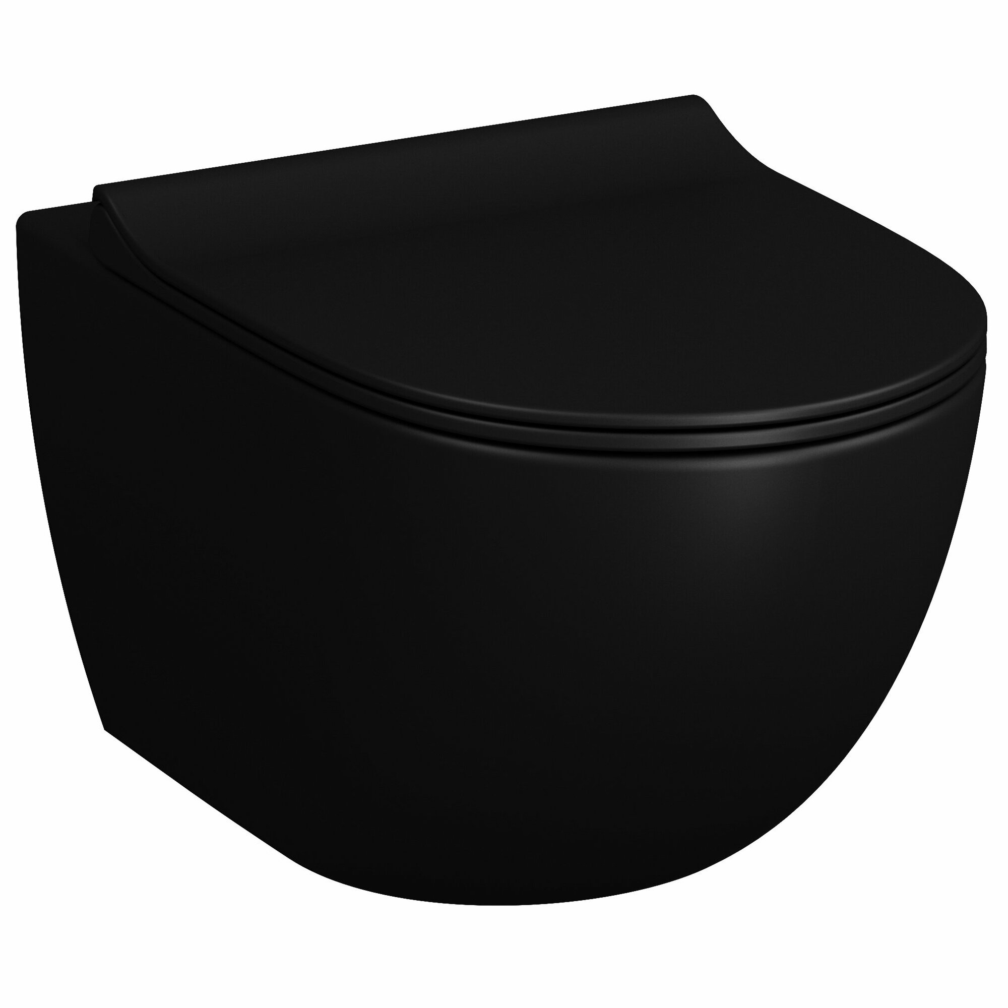 Чаша подвесного унитаза Vitra Sento (365х540х340) безободковый, антибакт. глазурь, черный матовый 7748B083-0101 (без сиденья)