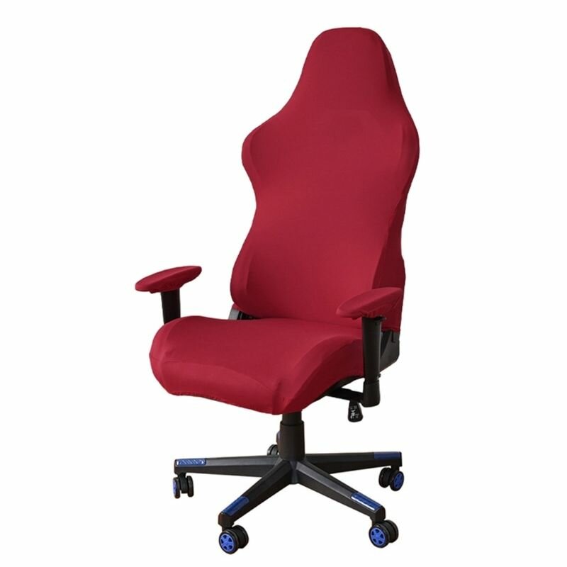 (1 набор) Чехол на компьютерное кресло из микрофибры - ярко-красный