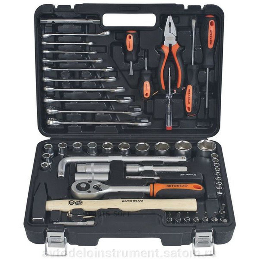 Набор инструментов (64 предмета) "АвтоDело" (1/4", 1/2") автодело 39860 | цена за 1 шт
