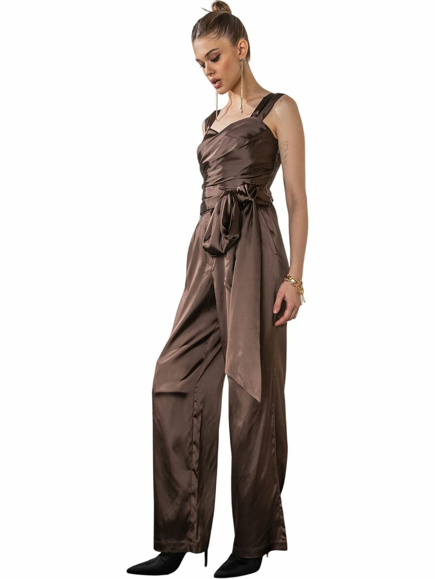 Брюки палаццо B.L.E.S. Trousers, размер 44, коричневый — фото 1