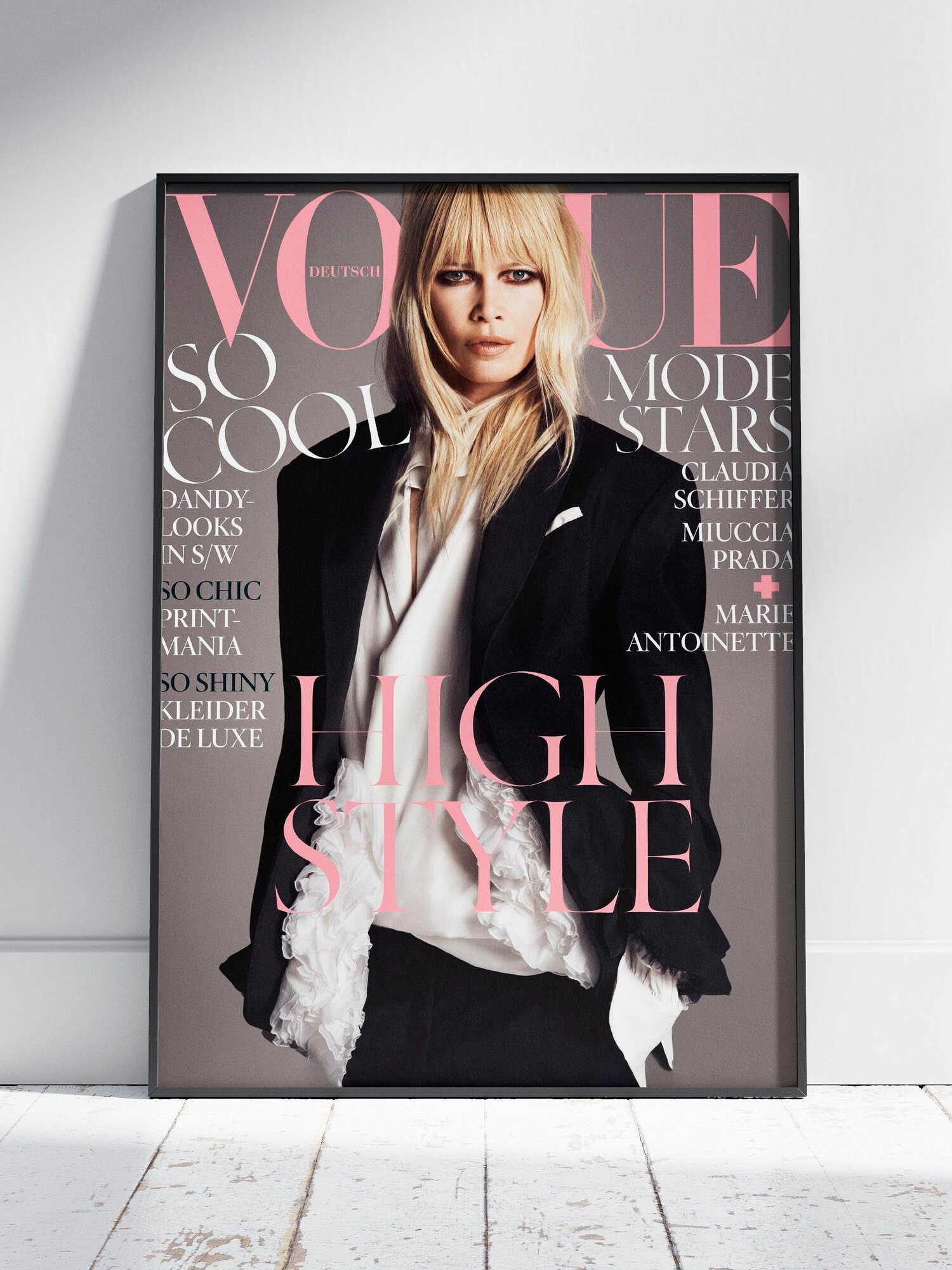Плакат на стену для интерьера Клаудия Шиффер (Claudia Schiffer 1) - Постер по модели, бренду и моде формата A4 (21x30 см)