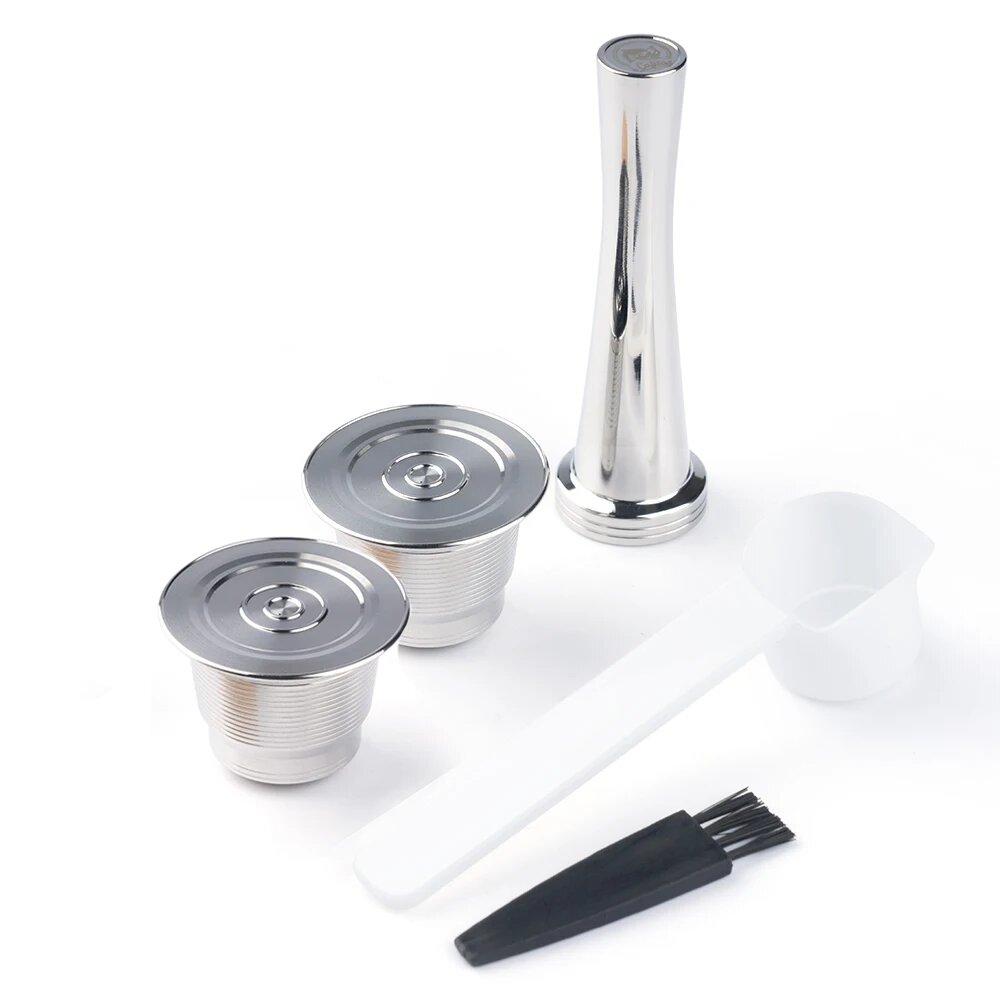 Многоразовые капсулы для Nespresso из нержавеющей стали 2 Pcs 1Tamper