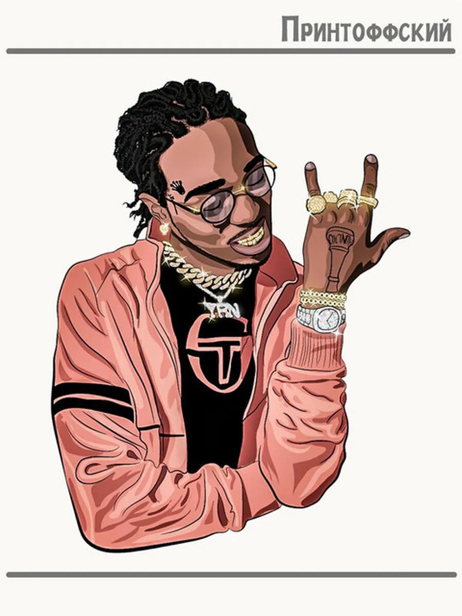 Термонаклейка для одежды и аксессуаров DTF-печать темнокожий рэпер rapper хип-хоп hip hop