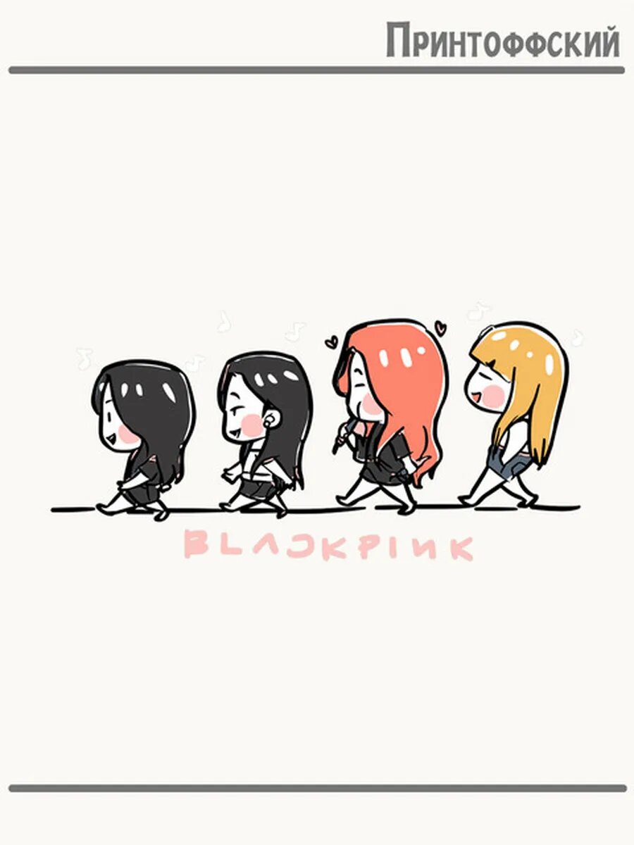 Термонаклейка для одежды и аксессуаров DTF-печать Blackpink группа Блэкпинк
