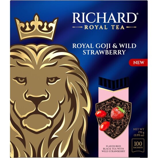 Чай черный Richard "Royal Goji & Wild Strawberry" ароматизированный 100 сашет