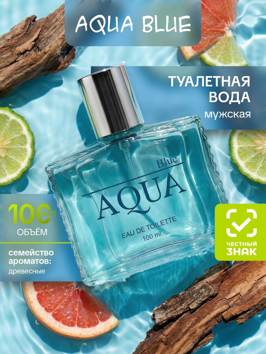 Туалетная вода мужская цитрусовая Andre Renoir Aqua Blue 100мл