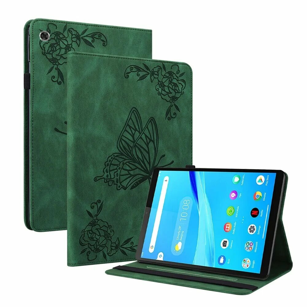 Чехол для планшета Lenovo Tab M8 HD (8,0") (TB-8505F/8505X) дюймов, из искусственной кожи, с подставкой, тисненый узор в виде бабочки