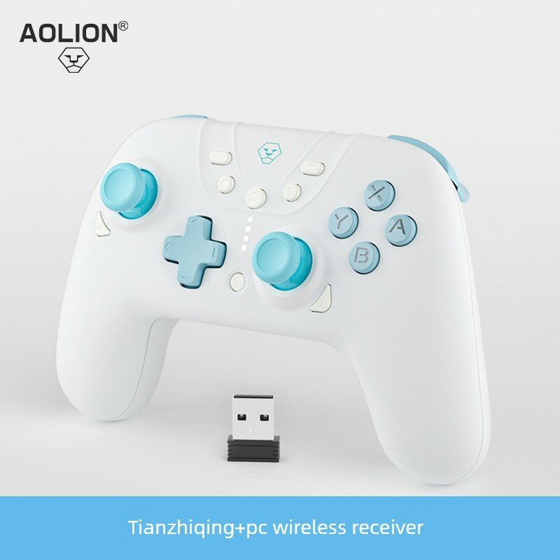 AOLION Pro беспроводной игровой контроллер с Hall-джойстиком и USB-приемником в цвете Небесно-голубой для Nintendo