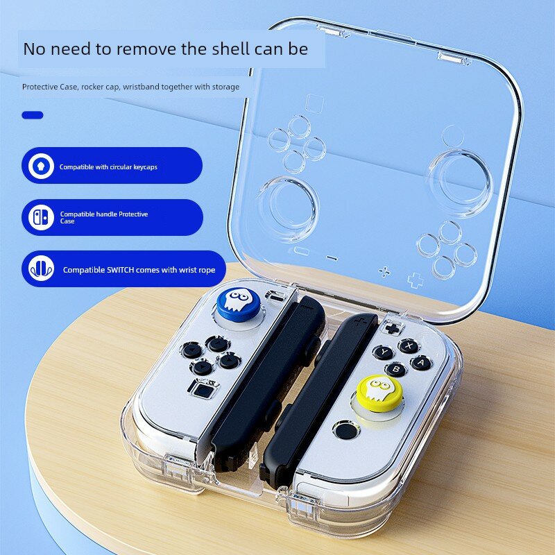 Чехол-кейс Taobao, для Nintendo Switch, OLED, прозрачное покрытие, с ремешком