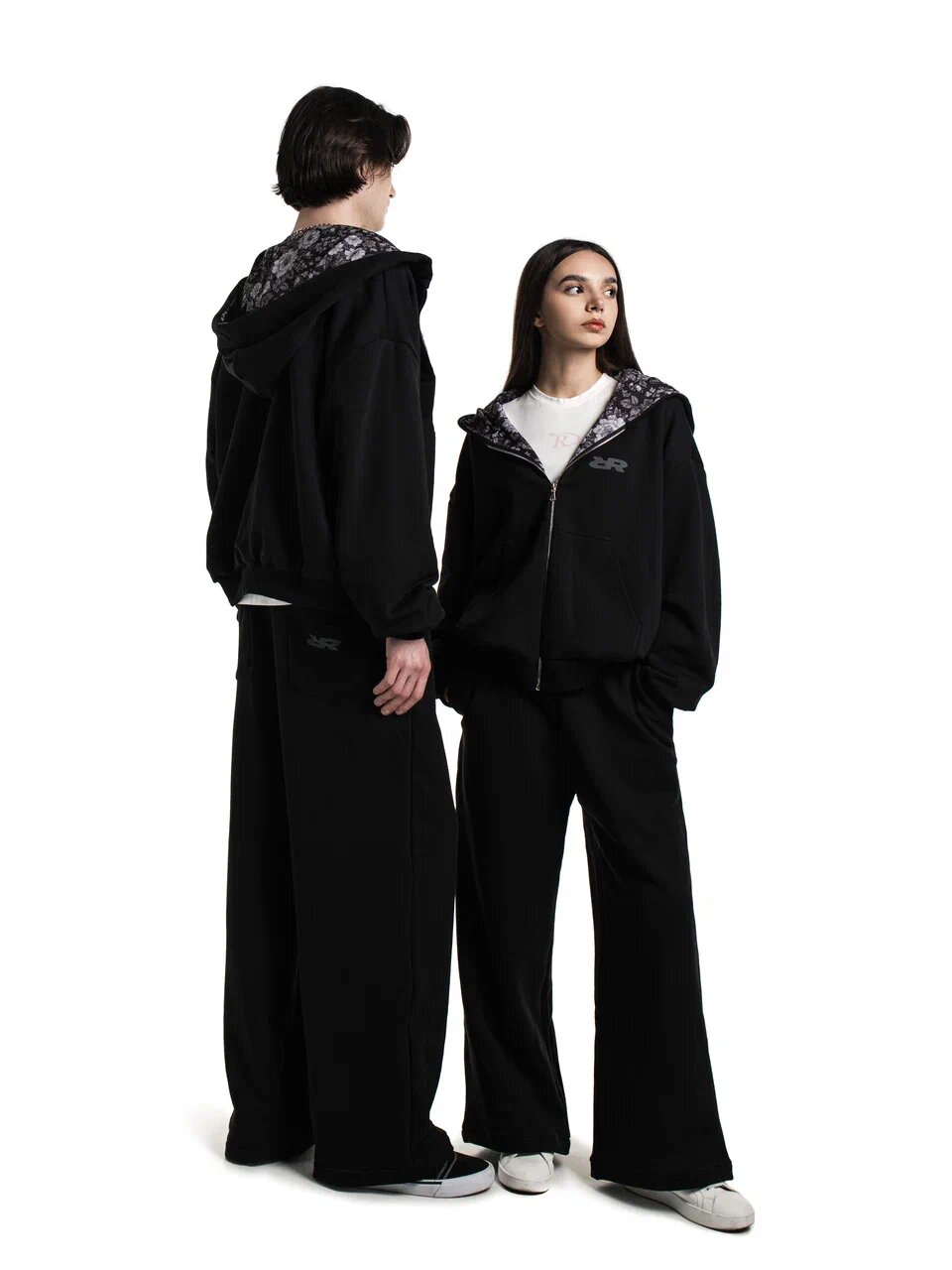 Брюки спортивные Ravir "RVR" Black&White, размер XL, белый, черный — фото 1