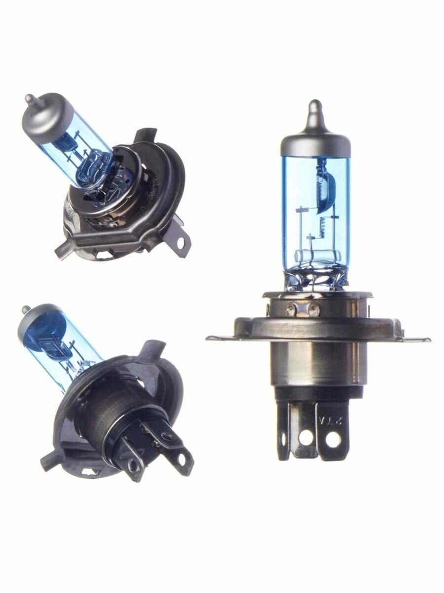 Лампы Koito Whitebeam H4 4500K белый свет галогеновые высокотемпературные 60/55W (135/125W) 12V (комплект 2 шт.) P0744W