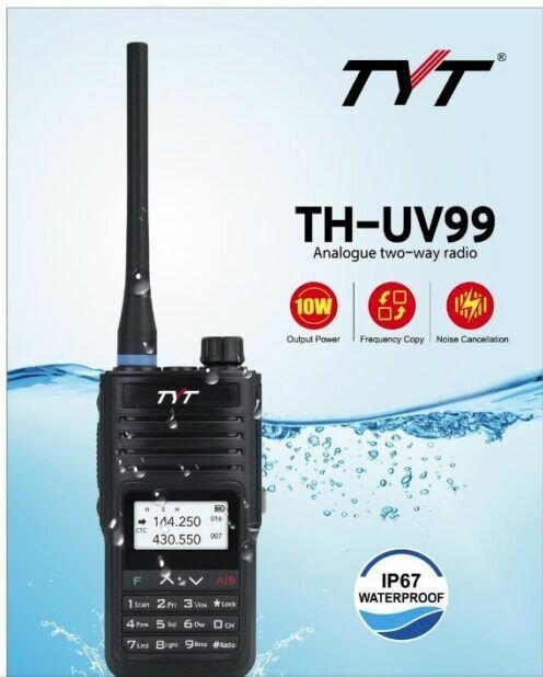 Рация TYT TH-UV99 3600 мАч Type-C 10 Вт IP67 waterproof для outdoor использования, портативная