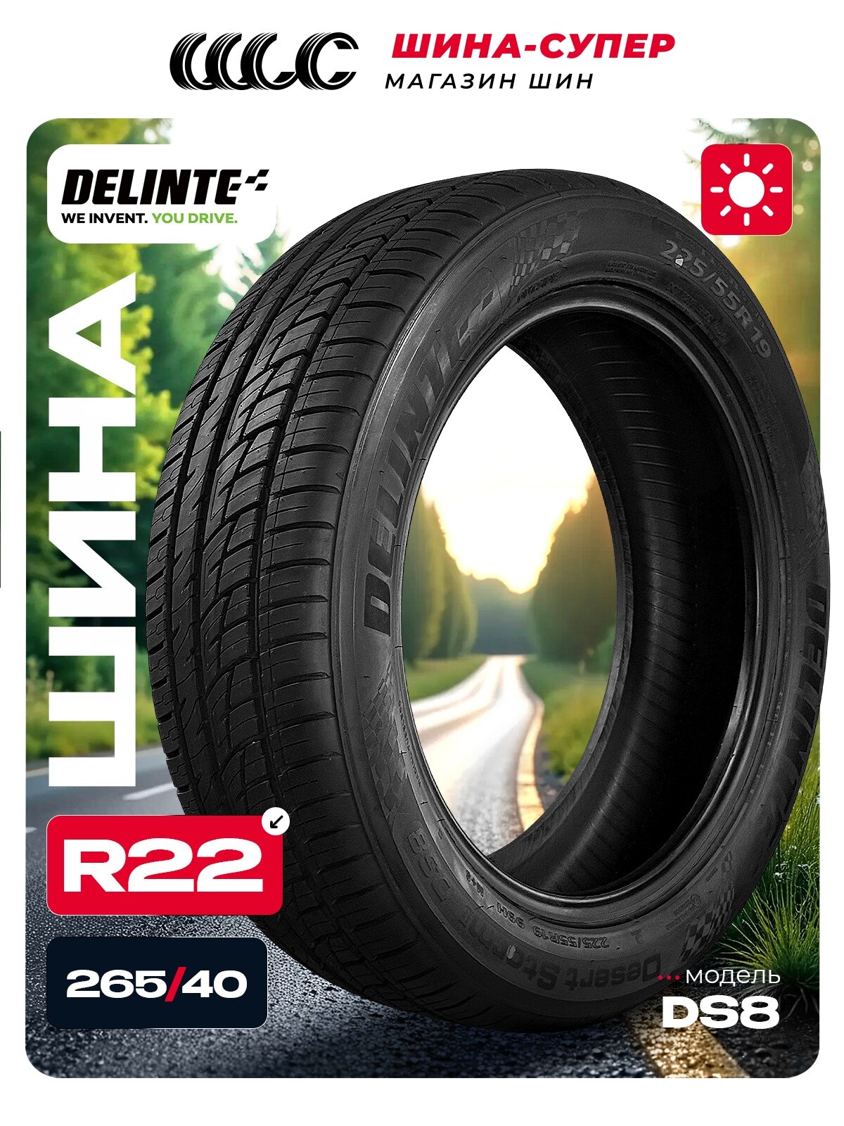 Летние шины Delinte DS8 265/40 R22 106Y