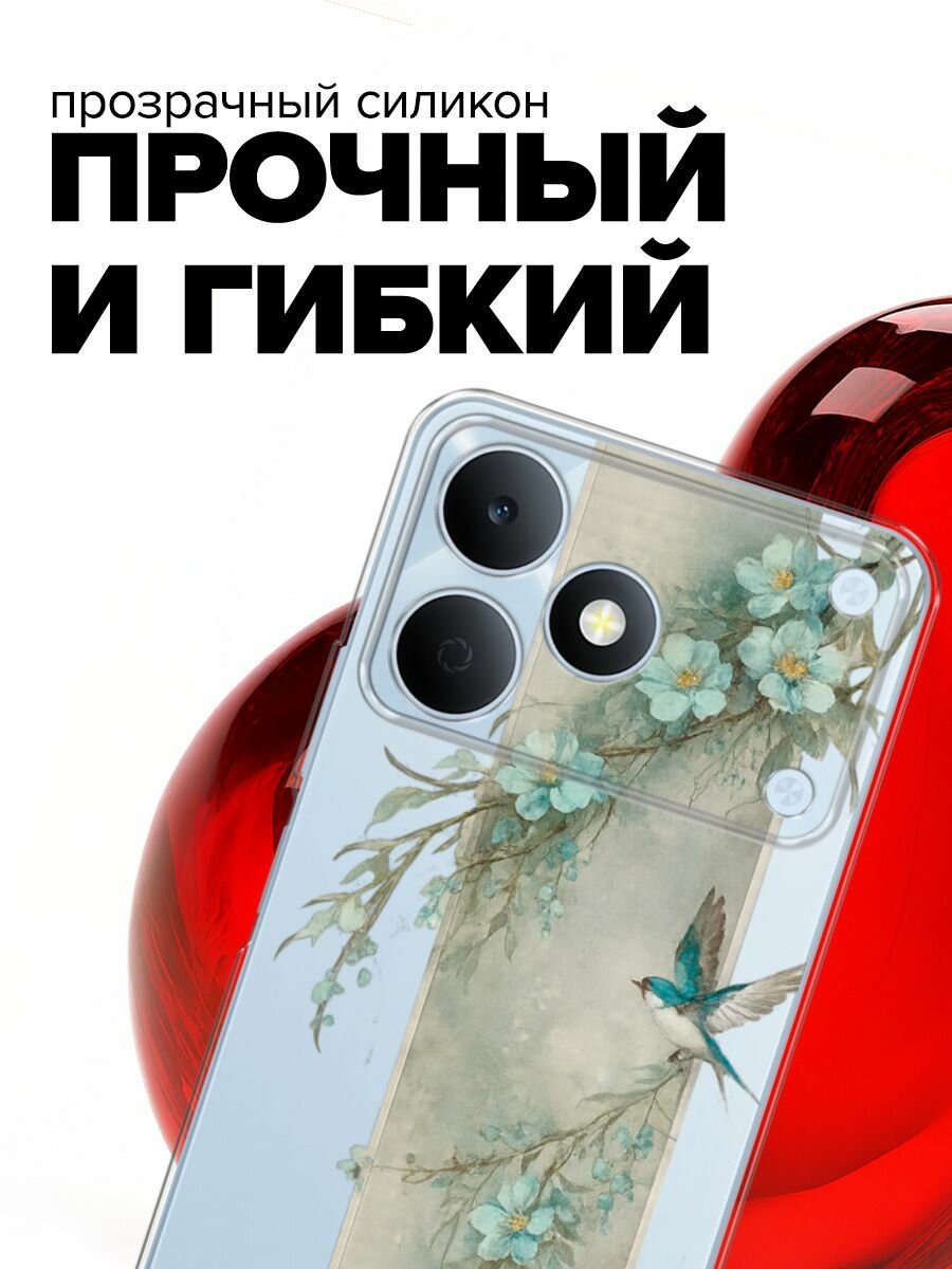 Чехол на Realme Note 80 / Реалми Нот 80 с принтом Весенняя птица — фото 1